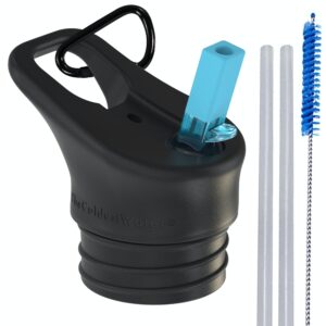 coldest insulated standard mouth size - hydro sports straw cap flip top lid - multi-compatible with standard flask mouth size - black standard (for 12, 21, gallon lids) standard mouth)