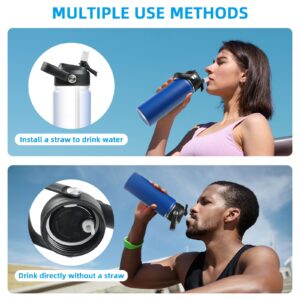 Straw Lid for Hydroflask Wide Mouth, Straw Lid Compatible with Hydro Flask 20 32 40 oz Wide Mouth Wide Mouth Straw Lid Compatibility Most Sports Water Bottle (Black)