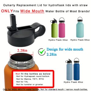 Ouharty Replacement Wide Mouth Straw Lids for Hydro Flask Lids with Straw Compatible with HydroFlask Wide Mouth Water Bottle 20 32 40 64 oz