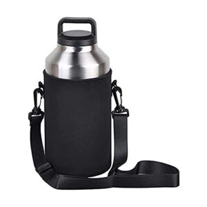 Water Bottle Sleeve, Water Bottle Sling for 64oz Rambler Ozark Rtic Stainless Steel Bottle 64oz, Hydro Flask 64 oz, Neoprene Tumbler Travel Holder Bag with Removable Shoulder Strap(No Bottle)