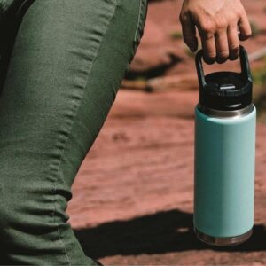 Straw Cap for YETI Rambler Bottle and RTIC Bottle, Straw Lid with 2 Straws and 2 Brushes (Offshore Blue)