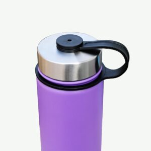 QICAIPO Lid for Wide Mouth Sport Water Bottle, Fit Hydro Flask, Simple Modren, Replacement Stainless Steel Flat Cap