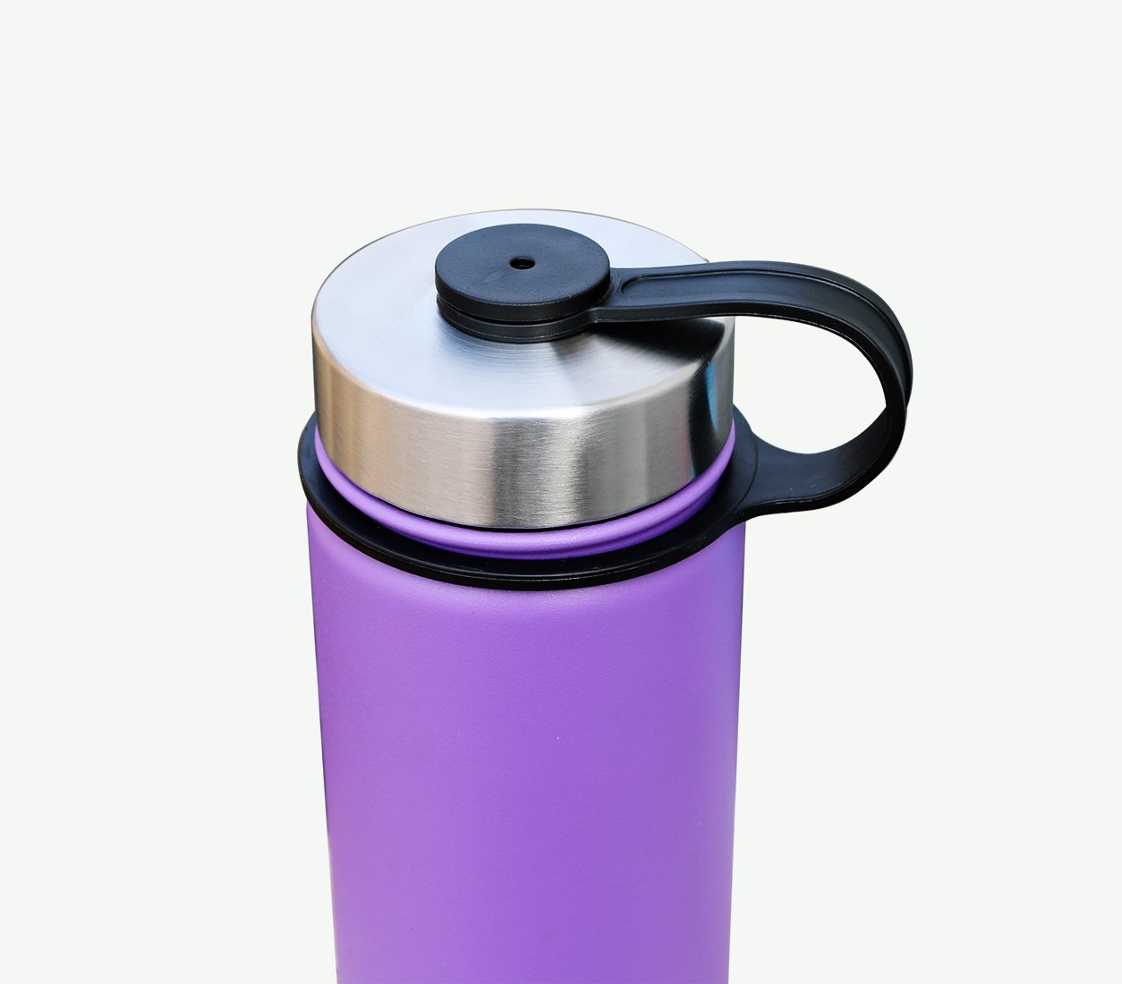 QICAIPO Lid for Wide Mouth Sport Water Bottle, Fit Hydro Flask, Simple Modren, Replacement Stainless Steel Flat Cap