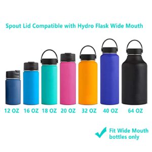 Spout lid Compatible with Hydro Flask Wide Mouth, Coffee Lid/Flip Cap Replacement Compatible with Hydroflask, Nalgene, More Top Water Bottle Brands Hydroflask Lid Wide Mouth 12 16 18 20 32 40 64 OZ