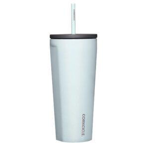 corkcicle cold cup insulated tumbler with lid and straw, ice queen, 24 oz – reusable water bottle keeps beverages cold for 12hrs, hot 5hrs – cupholder friendly tumbler, lid for flexible sipping