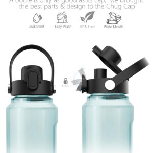 ALIENSX Spout Lid for Wide Mouth Water Bottles, Ideal Chug Cap for Hydro Flask Rambler 12/16/18/32/40/64 oz and Yeti Yonder 20/25/34/50 oz, Replacement Lids with Push Button and Flexible Handle