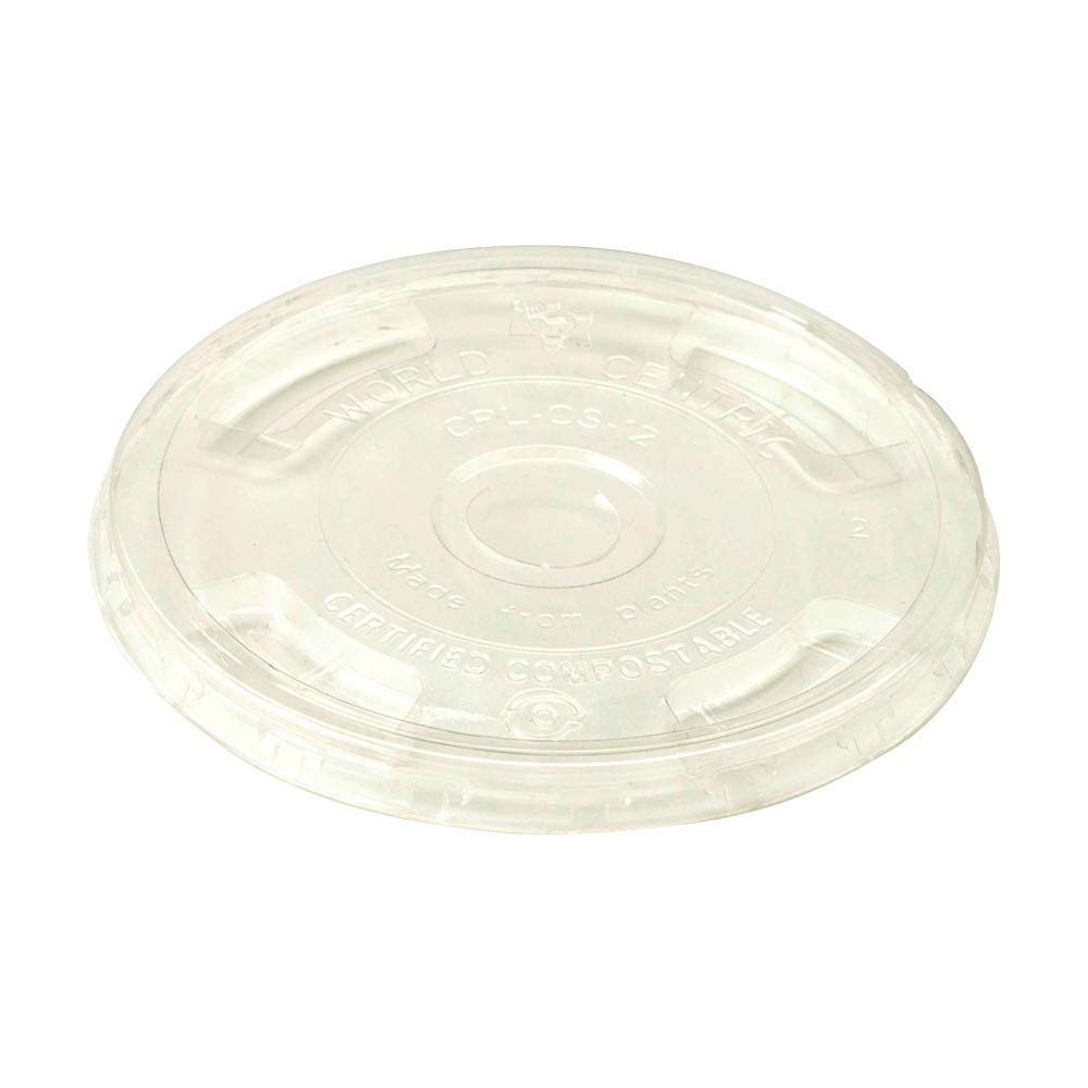 World Centric Pla Clear Cold Cup Lids, Flat Lid, Fits 9 Oz To 24 Oz Cups, 1,000/carton