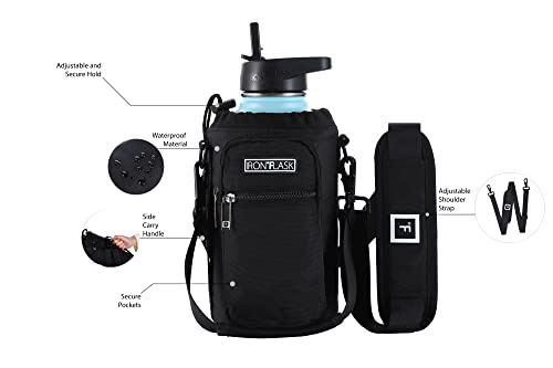 IRON °FLASK Carrier Bag Case - Fits Insulated Stainless Steel Sports Water Bottle, Adjustable Shoulder Strap, Holder Bag Case Pouch Cover