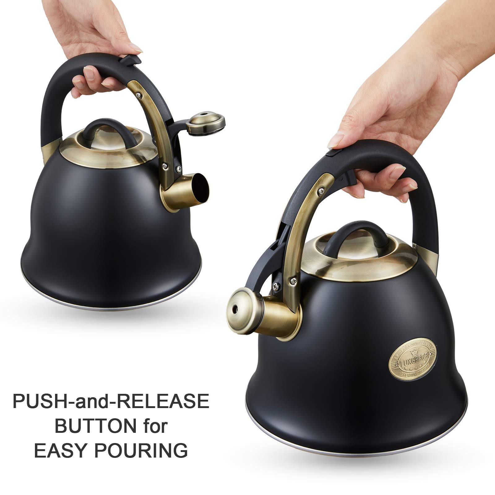 Tea Kettle -2.2 Quart Tea Kettles Stovetop Whistling Teapot Stainless Steel Tea Pots for Stove Top Whistle Tea Pot