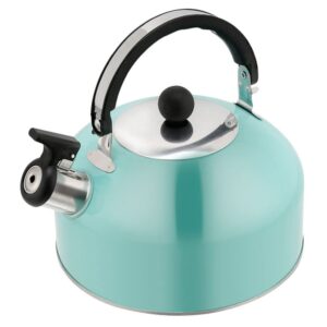 nolitoy espresso machine stainless steel whistling tea kettle 1.8l stovetop tea kettle loud whistling teapot blue water kettle for gas electric stovetops, hot water fast to boil camping stove