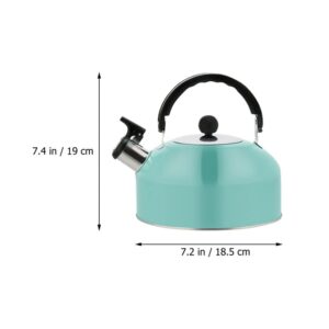 NOLITOY Espresso Machine Stainless Steel Whistling Tea Kettle 1.8L Stovetop Tea Kettle Loud Whistling Teapot Blue Water Kettle for Gas Electric Stovetops, Hot Water Fast to Boil Camping Stove