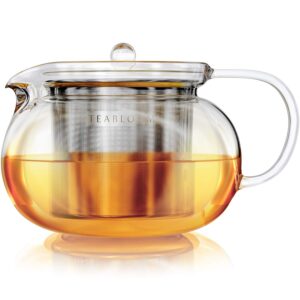 teabloom kyoto 2-in-1 tea kettle/tea maker – heatproof glass teapot with removable loose tea filter – tea connoisseur's choice