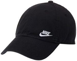 nike women's heritage86 futura classic cap, black/white, one size