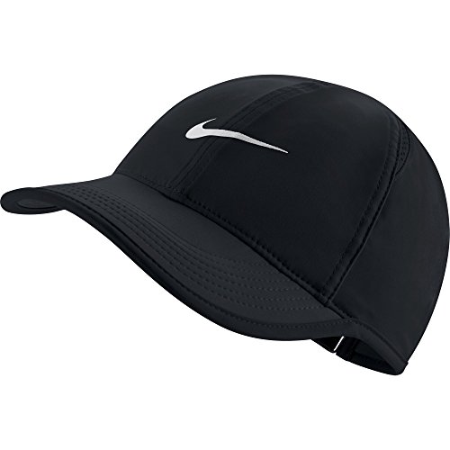 NIKE Women's AeroBill Featherlight Tennis Cap, Black/Black/White, One Size