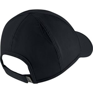 NIKE Women's AeroBill Featherlight Tennis Cap, Black/Black/White, One Size