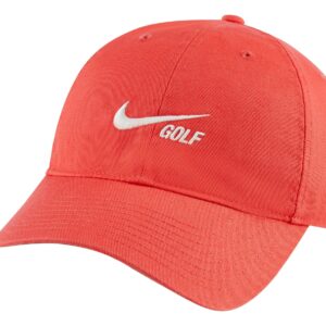 Nike Men's Heritage86 Washed Adjustable Golf Hat (One Size, Track Red/White)