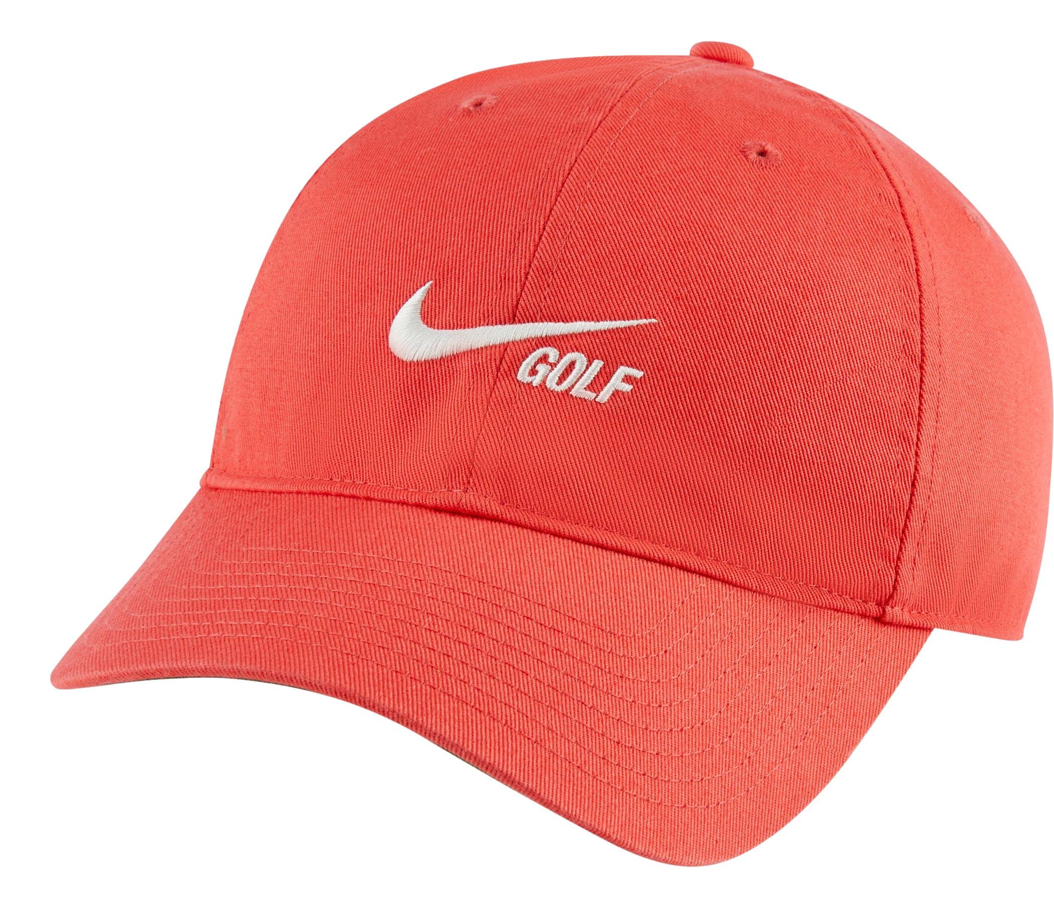 Nike Men's Heritage86 Washed Adjustable Golf Hat (One Size, Track Red/White)