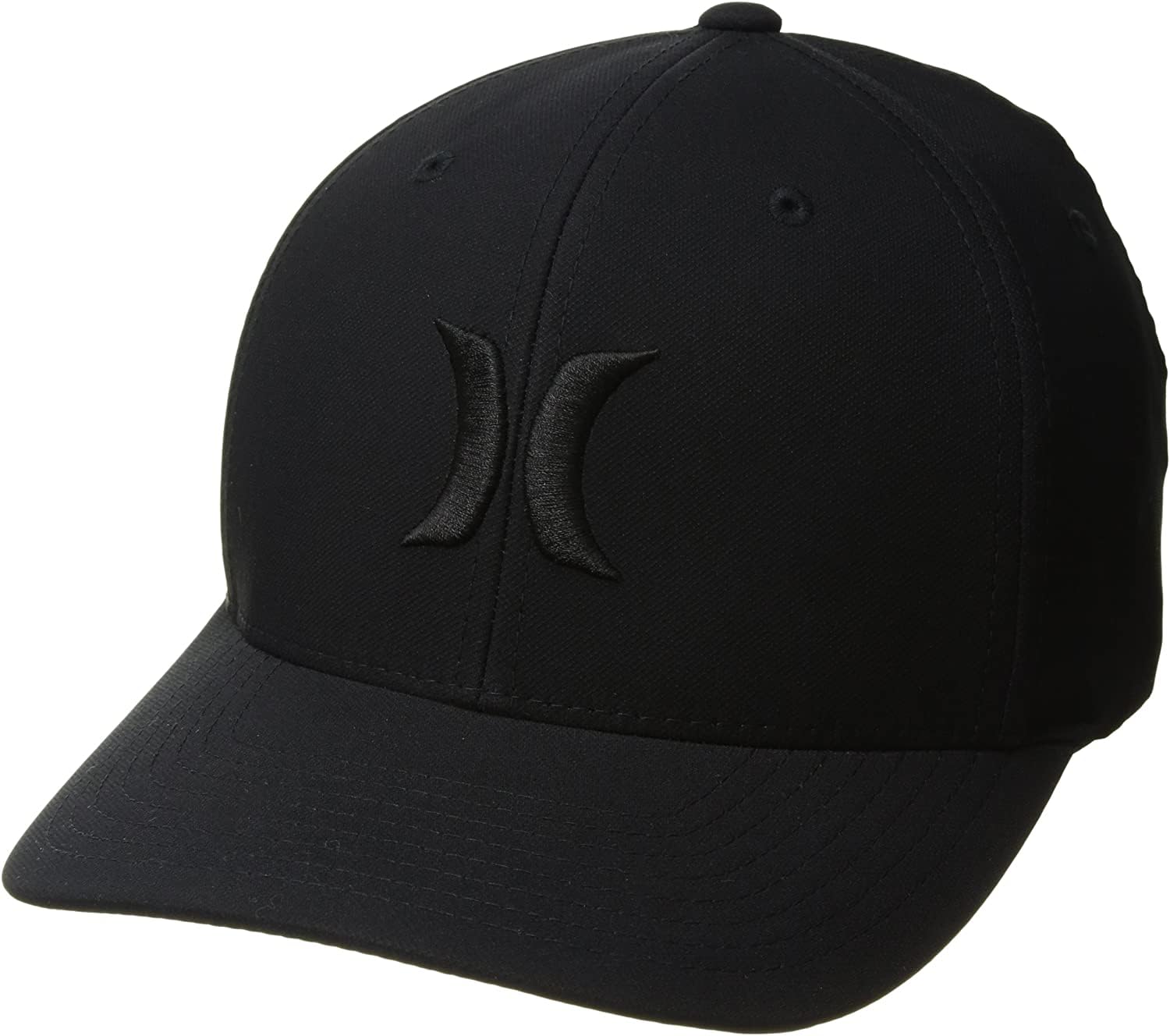 Hurley Men's Dri-Fit One & Only Flexfit Baseball Cap, Black/Black, L-XL