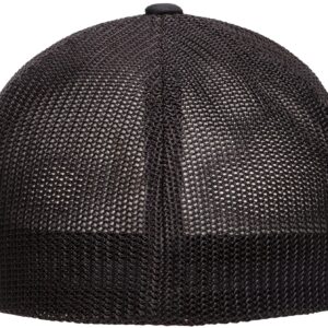 The Hat Pros | Flexfit 6511 Men's Trucker Mesh Cap Fitted Hat OSFM (as1, Alpha, one_Size, Black)