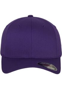 flexfit unisex's wooly combed baseball cap, purple, l/xl