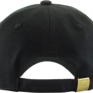 KB-LOW BLK Classic Cotton Dad Hat Adjustable Plain Cap. Polo Style Low Profile (Unstructured) (Classic) Black Adjustable