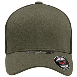 Flexfit Melange UniPanel Trucker Cap, Olive, Large/XLarge