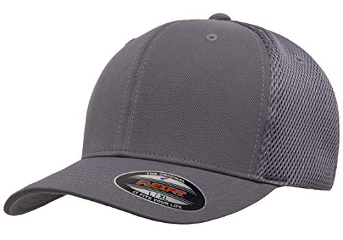 Flexfit Unisex Ultrafibre Airmesh Fitted Trucker Hat, Dark Grey, Large-X-Large