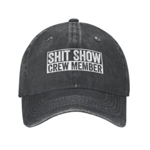 mens ball caps shit show crew member vintage hats for women fashion hats quick dry shit show athletic hats black