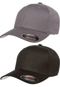 flexfit 2-pack premium original cotton twill fitted hat …