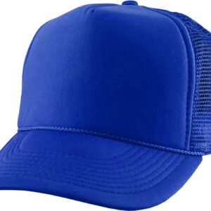 Trucker Roy Classic Foam Front Mesh Back Trucker Hat Baseball Cap Plastic Adjustable Snapback (One Size, Royal Blue)