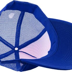 Trucker Roy Classic Foam Front Mesh Back Trucker Hat Baseball Cap Plastic Adjustable Snapback (One Size, Royal Blue)