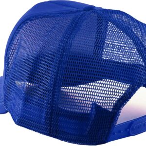 Trucker Roy Classic Foam Front Mesh Back Trucker Hat Baseball Cap Plastic Adjustable Snapback (One Size, Royal Blue)