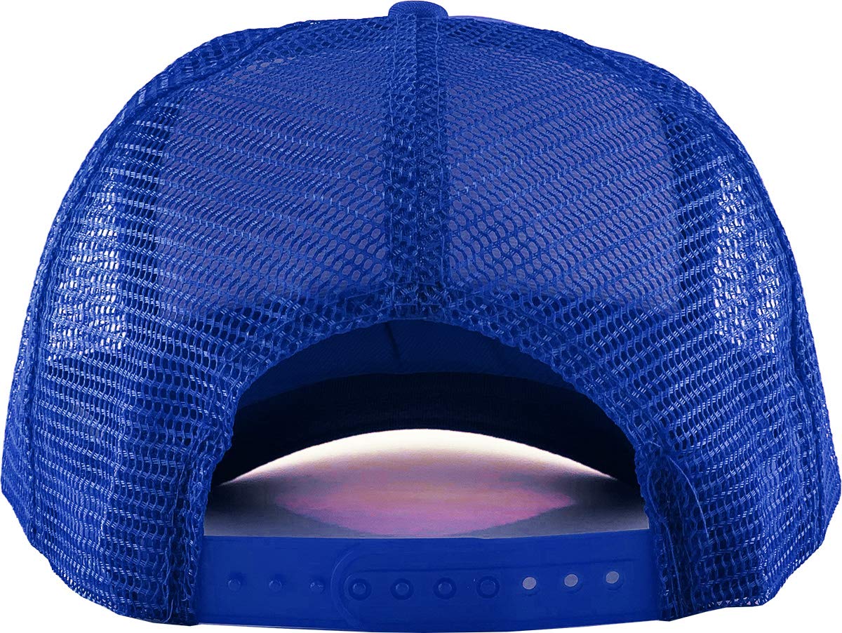 Trucker Roy Classic Foam Front Mesh Back Trucker Hat Baseball Cap Plastic Adjustable Snapback (One Size, Royal Blue)