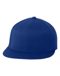 flexfit original blank flatbill premium fitted 210 hat cap flex fit flat bill large/xlarge - royal