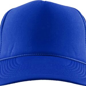 Trucker Roy Classic Foam Front Mesh Back Trucker Hat Baseball Cap Plastic Adjustable Snapback (One Size, Royal Blue)