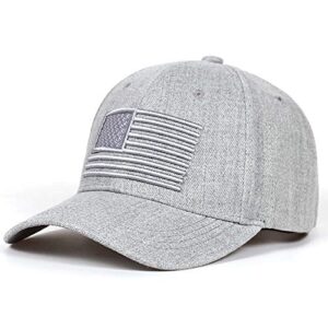 gray american usa flag adjustable baseball cap us flag logo low profile patriotic outdoor snapback dad hat for men or women - absorb sweat & breathable