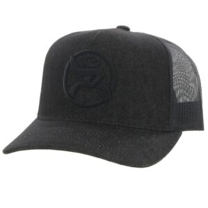 hooey men’s roughy adjustable snapback hat (black/black)