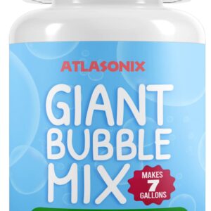 Non Toxic Bubble Mix Solution Huge Bubbles powder concentrate refill for Giant bubble Wands and Machines Safe for Kids and Pets on Summer Outdoor Birthday Fun Party Activity dog edible