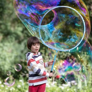 Kid in A Bubble Toy Giant Bubble Wand, Big Bubbles Maker Toy for Kids and Adults, Bubbles Hoop with Inflatable Dipping Pool Tray, Fun Outdoor Toys Playtime Activity Summer Toy, Bubble Show Party Game