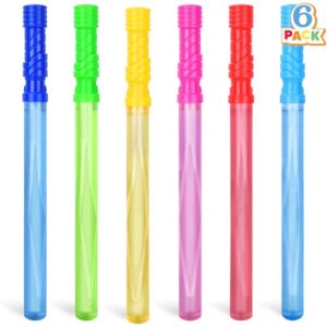 JOYIN 14.6’’ Big Bubble Wands for Kids, 1 Dozen Bubble Wand Bulk with Bubbles Refill Solution for Summer Toy Party Favor, Outdoors Activity, Easter Basket Stuffers, Birthday Gift