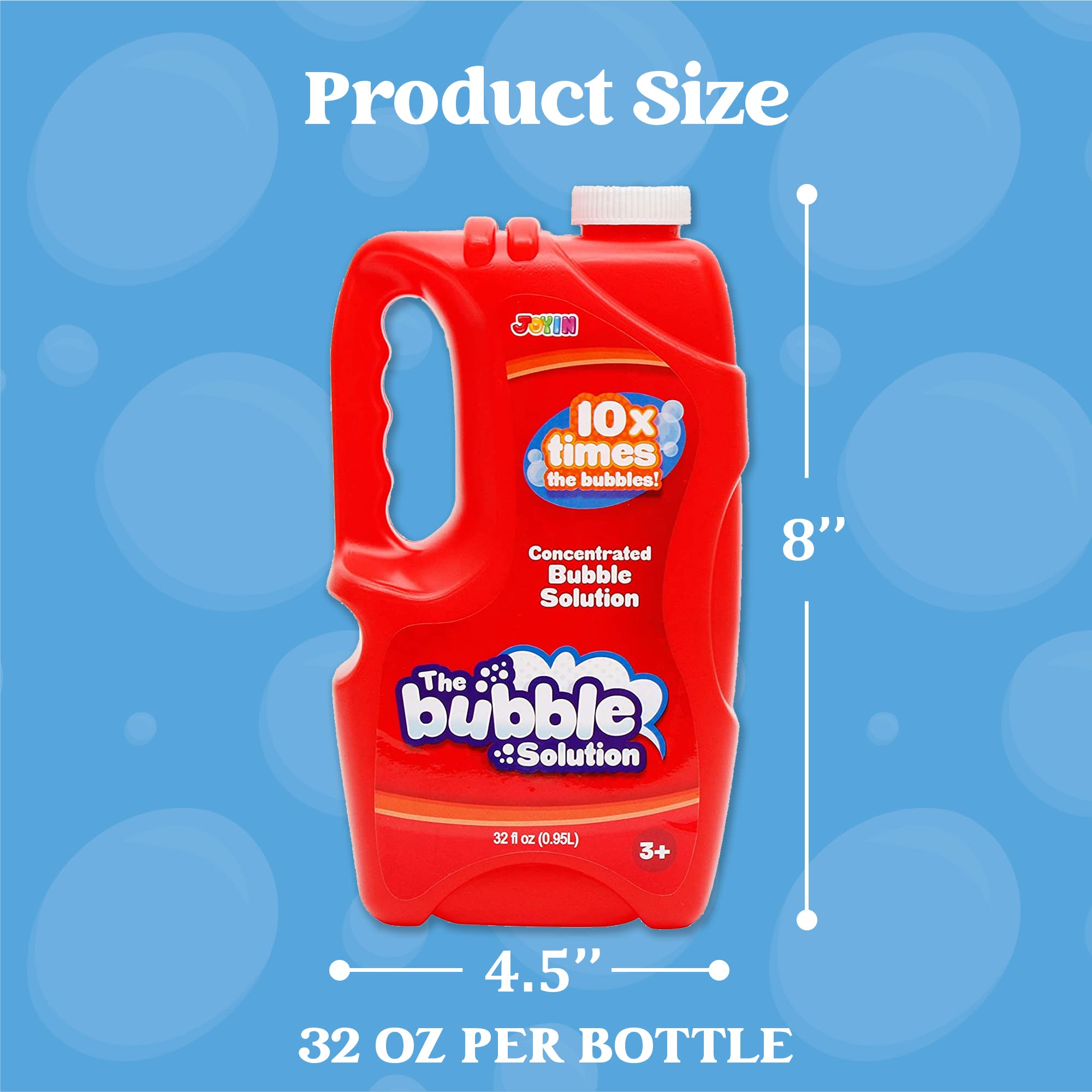 JOYIN 2 Bottles Bubbles Refill Solutions 64oz (up to 5 Gallon) Big Bubble Solution 64 OZ Concentrated Bubble Solution for Bubble Machine, Gun, Wand Refill Fluid Summer, Easter Toys (Red+Purple)