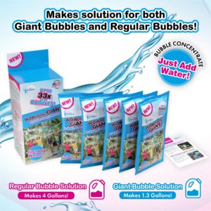 WOWMAZING Bubble Concentrate Solution (up to 4 Gallons) - Big Bubbles (5 Pouches of Bubble Refill) – Just Add Water – Made in USA…