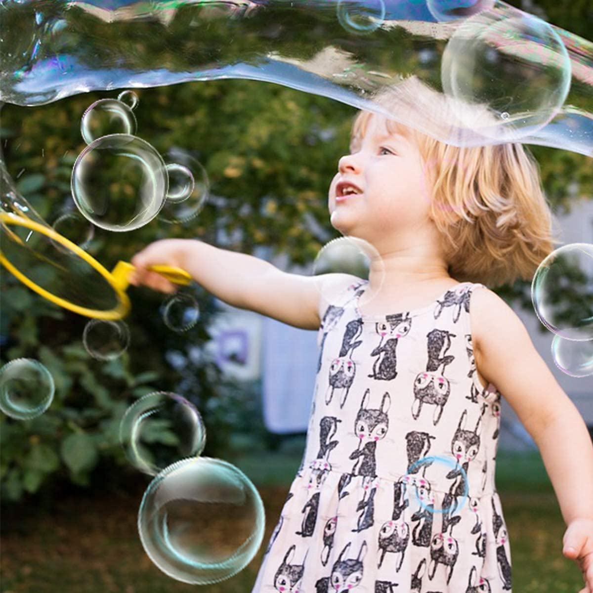 B bangcool Big Bubble Wands Set: Large Bubble Maker, Giant Bubble Wand Bubbles Maker with Tray Bubble Sticks for Kids