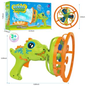 Bubble Gun Bubble Machine Dinosaur Bubble Blower Toy for Kids and Toddlers Bubble in Bubble Gun Party Favors Birthday for 3 4 5 6 7 8 9 Years Old Boys and Girls