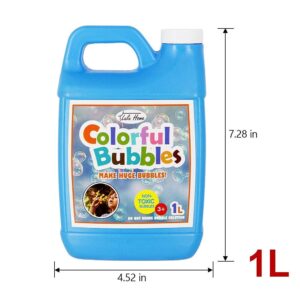 Lulu Home Concentrated Bubble Solution, 1 L/ 33.8 OZ Refill for Bubble Machines, Giant Wands, and Blowers - Up to 2.5 Gallons for Kids' Halloween Parties