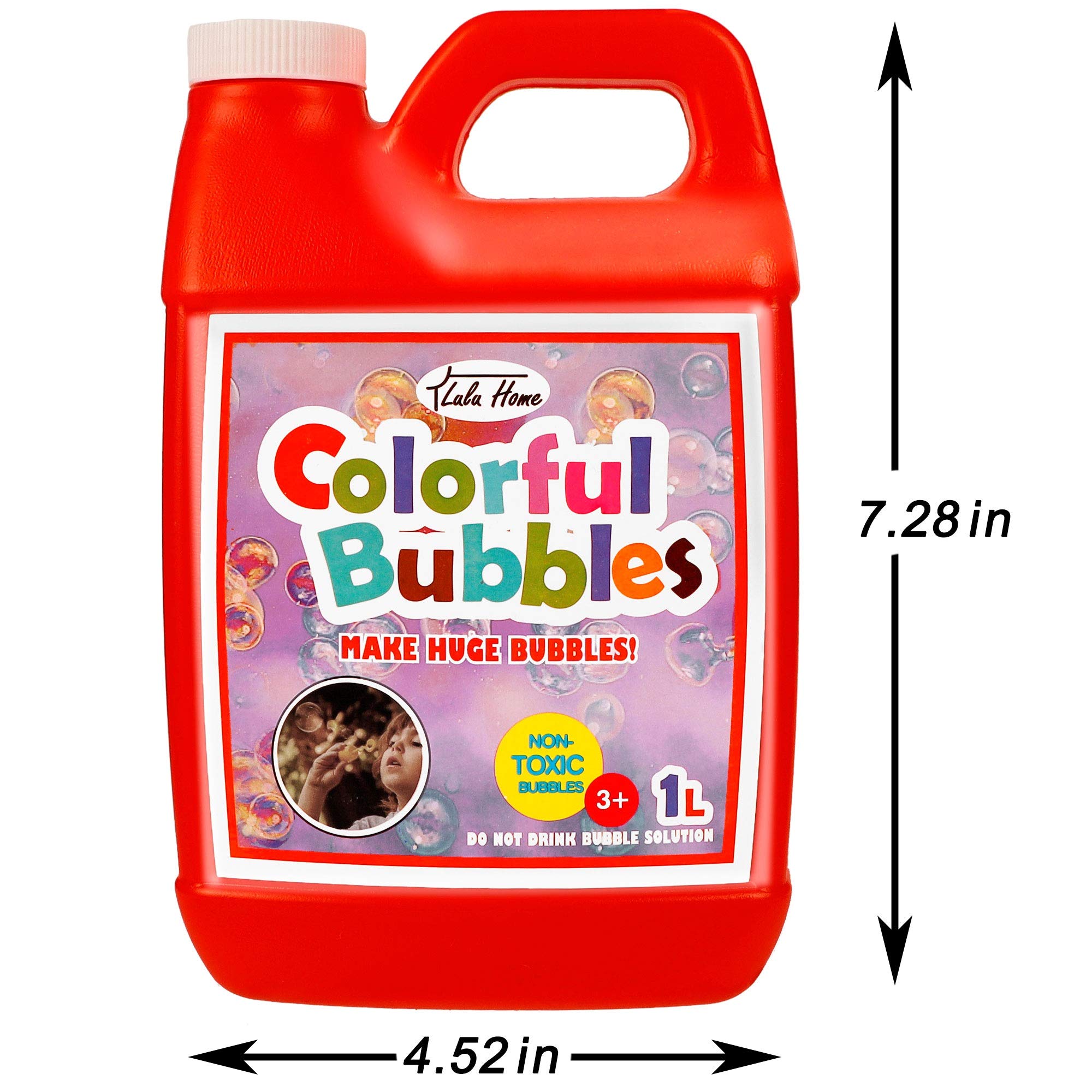 Lulu Home Concentrated Bubble Solution, 1 L/ 33.8 OZ Refill for Kids Bubble Machines, Giant Wands, Blowers - Halloween Party Favors