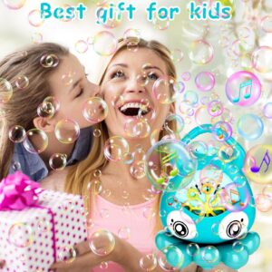 Bubble Machine, Cute Octopus Automatic Bubble Blower, 10000+ Bubbles Per Minute Bubbles Kids Toys for Ages 2-4 5 6 7 8 9 10 11 12,Kid for Birthday Wedding Party Indoor Outdoor Toy Blue