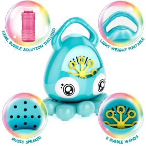 Bubble Machine, Cute Octopus Automatic Bubble Blower, 10000+ Bubbles Per Minute Bubbles Kids Toys for Ages 2-4 5 6 7 8 9 10 11 12,Kid for Birthday Wedding Party Indoor Outdoor Toy Blue