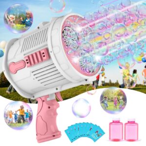 automatic christmas bubble machine gun, 36 holes bubble blaster gun with led lights -outdoor indoor bubble gun toy gift for kids adults birthday, wedding, holiday, christmas party favor