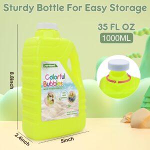 Zerhunt Bubbles for Kids Toddlers: 33.8OZ Bubble Concentrate Solution for Bubble Machine| Bubble Solution Refill for Giant Bubble Wand, Bubble Gun Blower, Birthday Party Favors Wedding(Yellow)